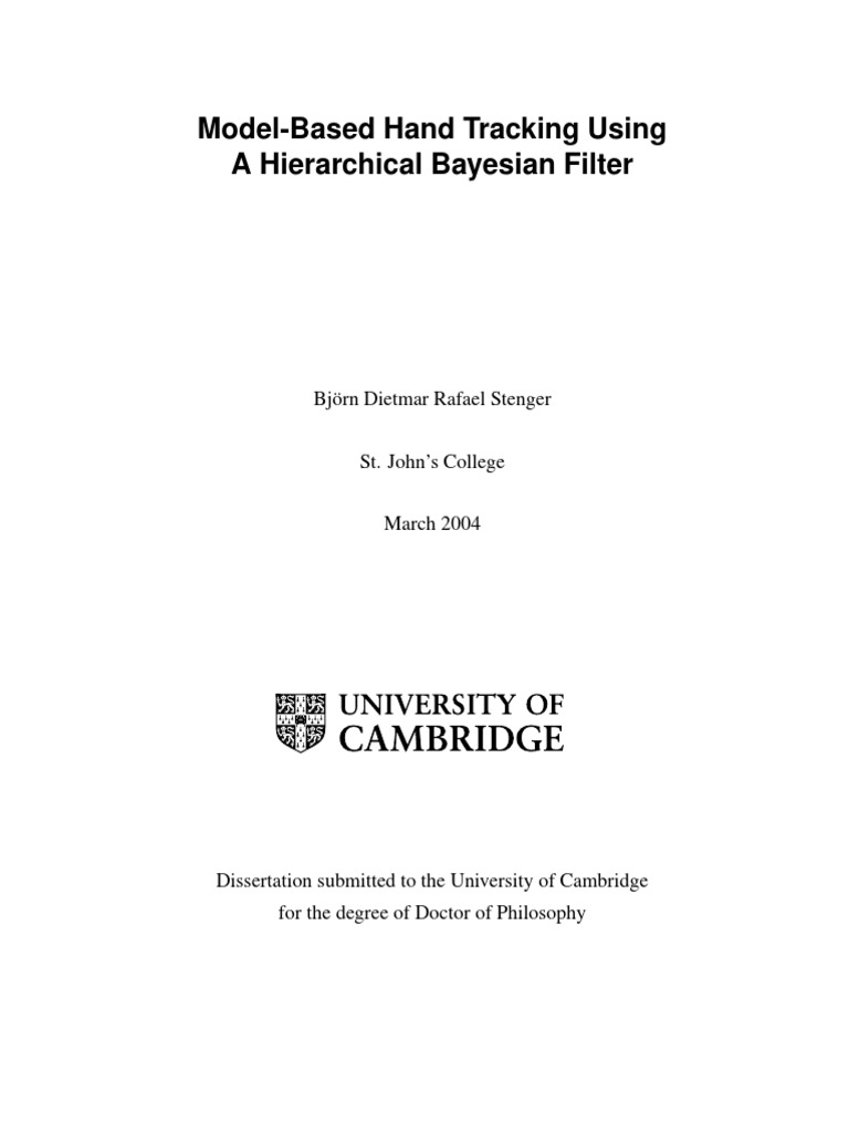 Model-Based Hand Tracking Using A Hierarchical Bayesian Filter | PDF | 2 D Computer Graphics ...