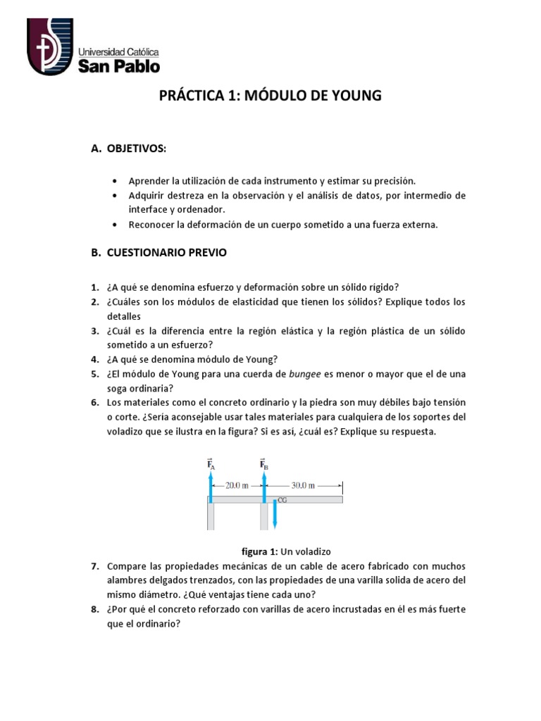Análisis experimental del módulo de Young para una barra de acero | PDF ...