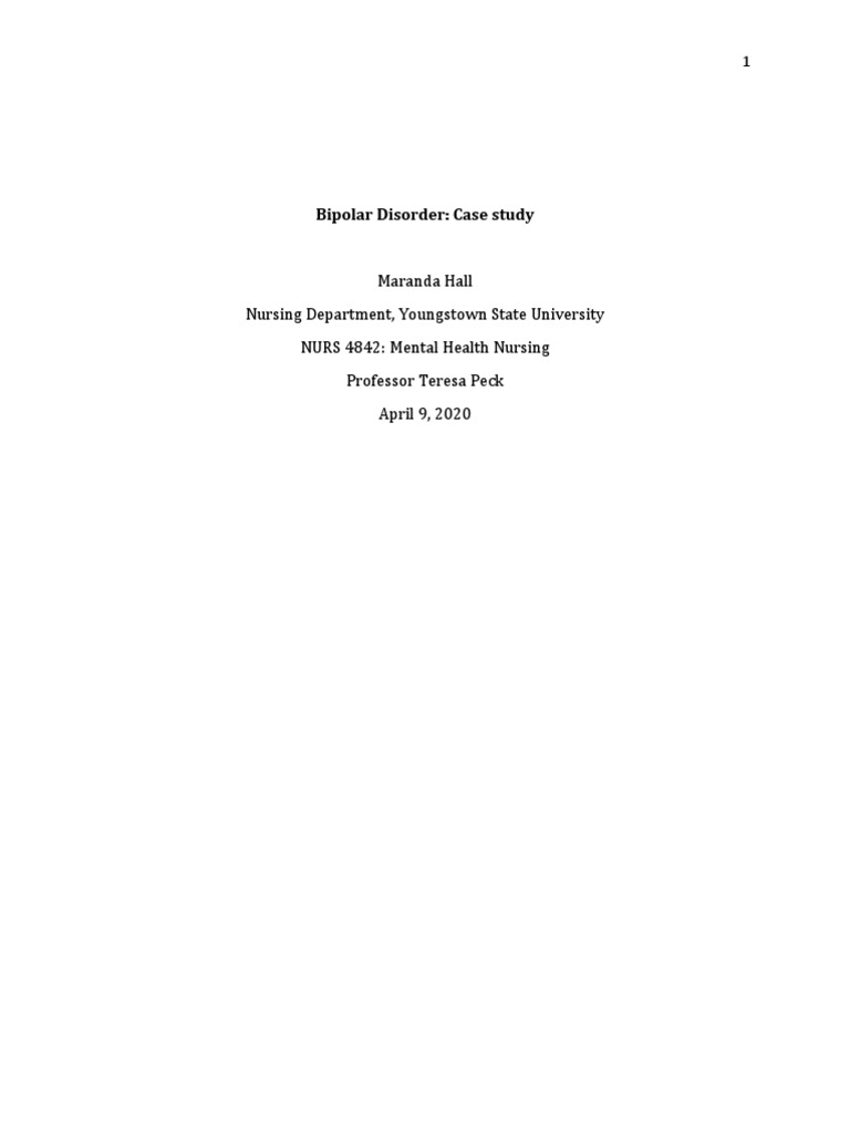 Bipolar I Disorder: Case Study of G.S. | PDF | Mania | Bipolar Disorder