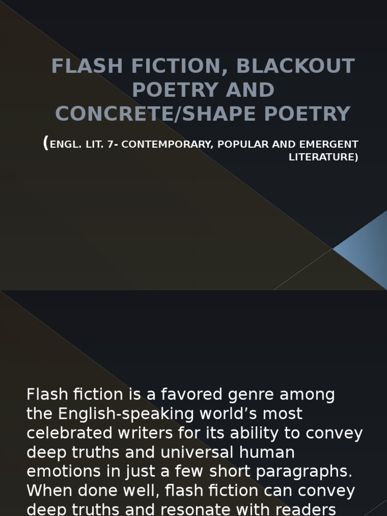 Flash Fiction, Blackout Poetry and Concrete | PDF | Writing | Poetry