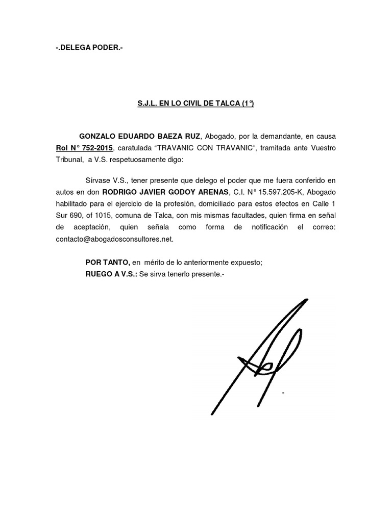 Delega Poder PDF | PDF | Derecho