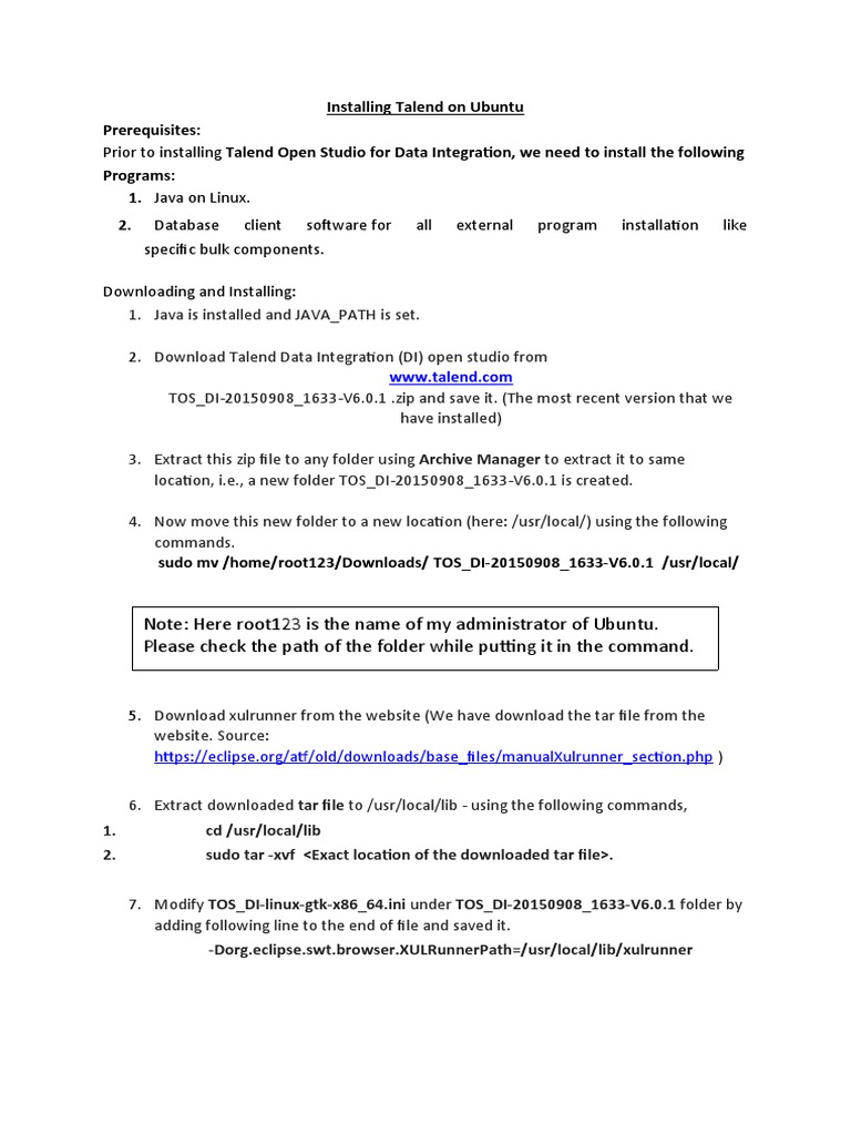 Installing Talend On Ubuntu | PDF | Computer File | Operating System Technology