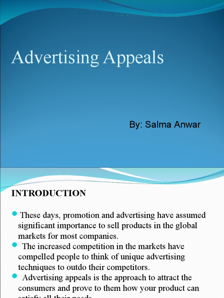 Types of Advertising Appeals Explained | PDF | Advertising | Mass Media