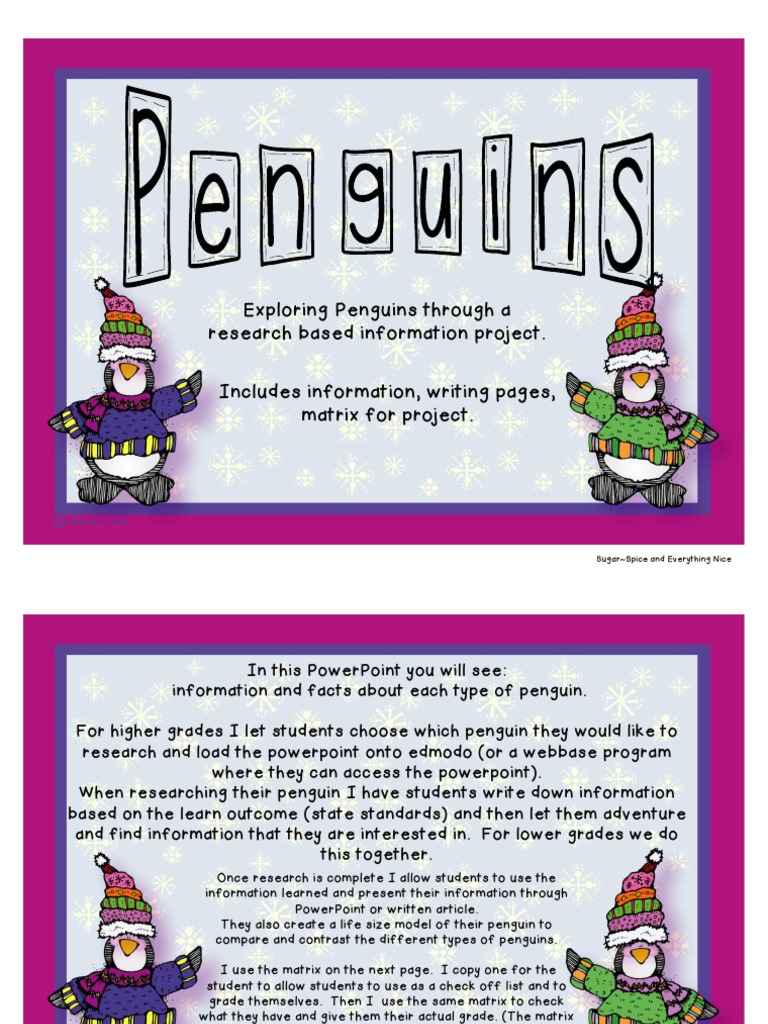 Exploring Penguins Through A Research Based Information Project ...