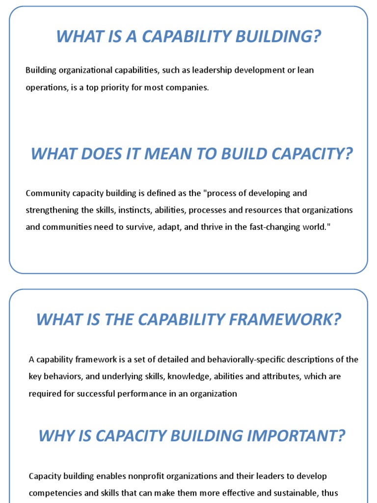 What Is A Capability Building?: What Does It Mean To Build Capacity ...