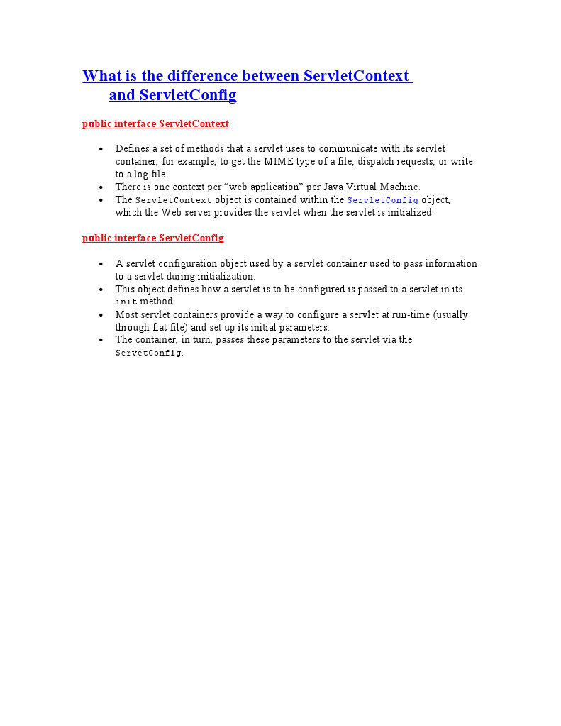 Difference Between Servletcontext And Servletconfig Pdf Business Technology And Engineering