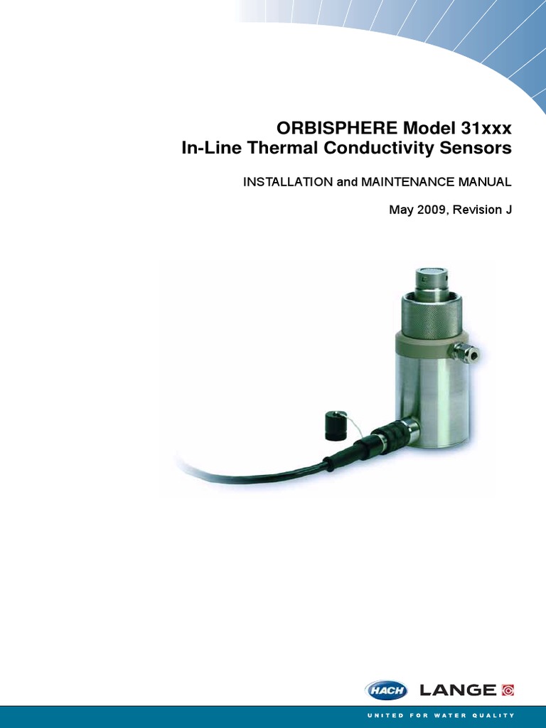 ORBISPHERE Model 31xxx TC Sensors Installation & Maintenance Manual PDF ...