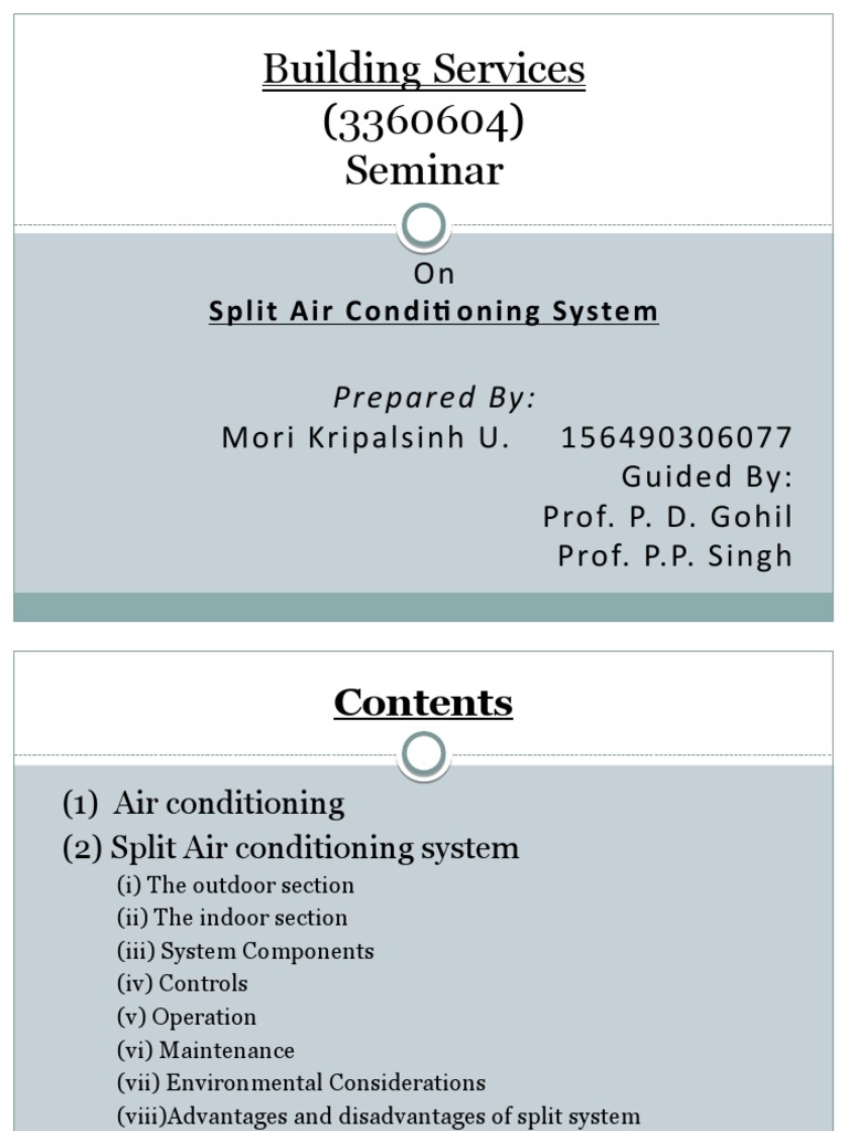 Split Air Conditioning System Overview | PDF | Air Conditioning ...