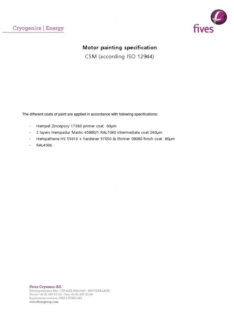 C5M Motor Painting Specification | PDF