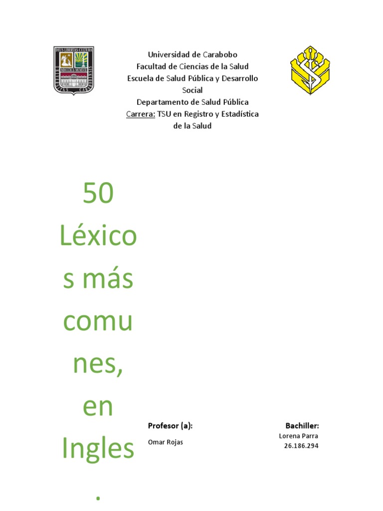 50 Lexicos Mas Comunes | PDF