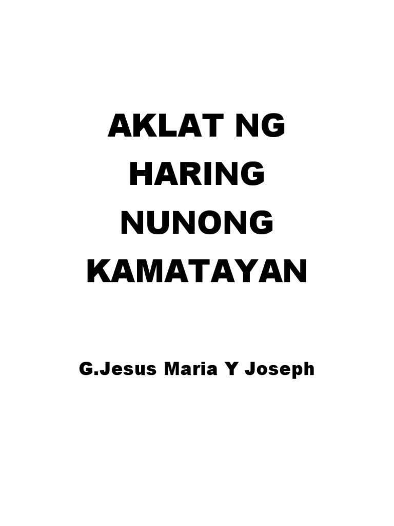 Aklat NG Haring Nunong Kamatayan: G.Jesus Maria Y Joseph | PDF