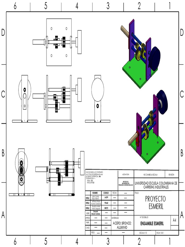 Plano Ensamble Esmeril PDF | PDF | Herramientas | Conocimiento ...