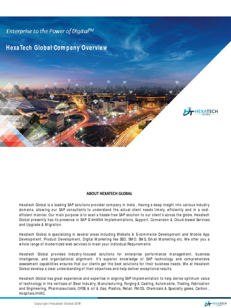 Hexatech Global Company Overview | PDF | Sap Se | Enterprise Resource ...