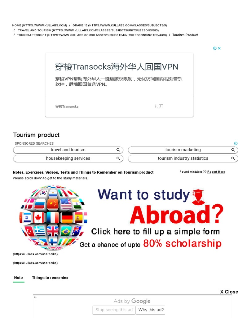 Notes On Tourism Product - Grade 12 - Travel and Tourism - Tourism ...