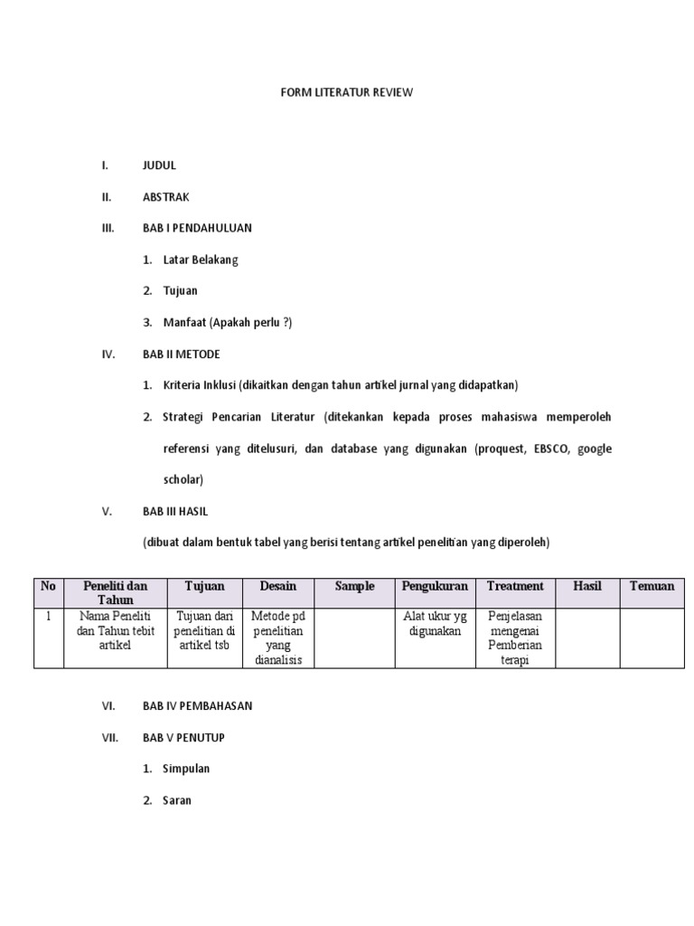 Contoh Literature Review | PDF | Metode & Bahan Ajar