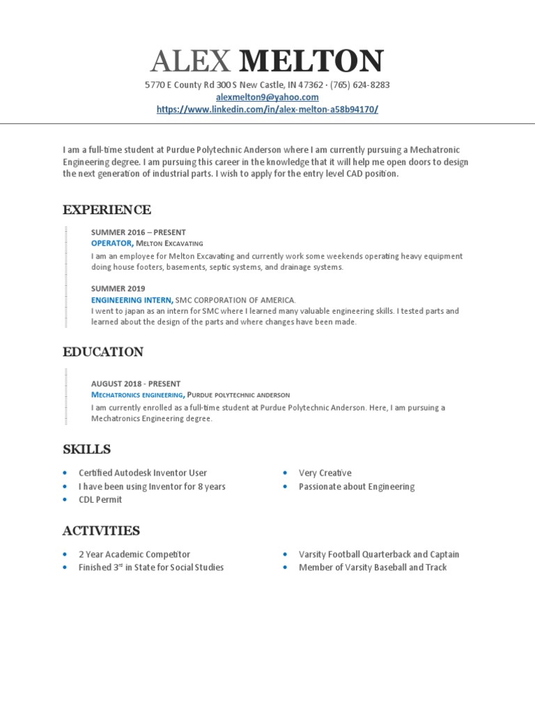 Resume For Class | PDF