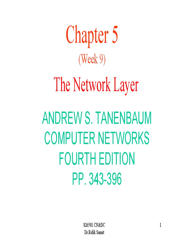 The Network Layer: Andrew S. Tanenbaum Computer Networks Fourth Edition ...