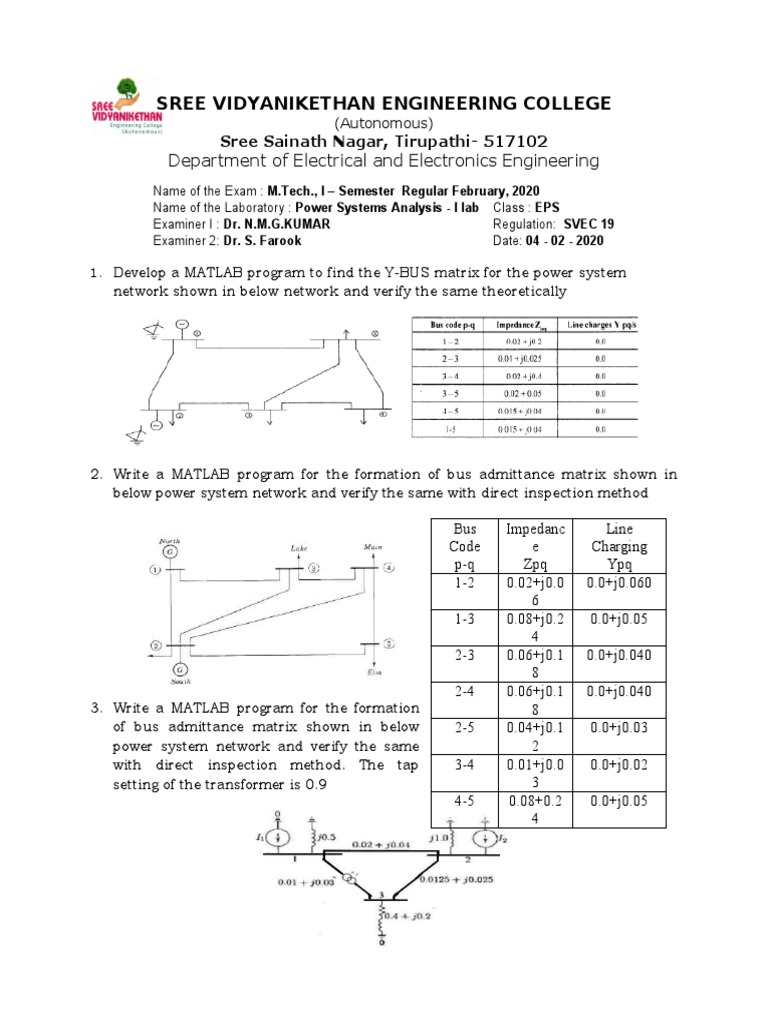 Analysis of Y-Bus Matrix Formation and Load Flow Methods using MATLAB Programming | PDF | Power ...