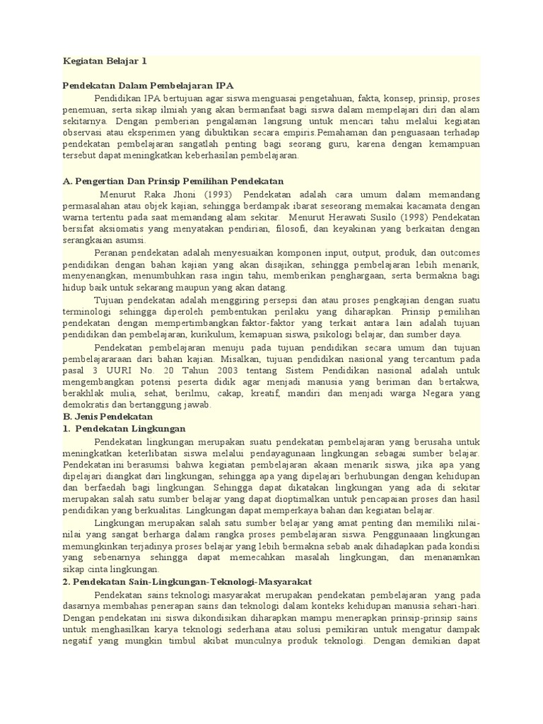 Rangkuman Modul 2 KB 1 Pem Ipa | PDF