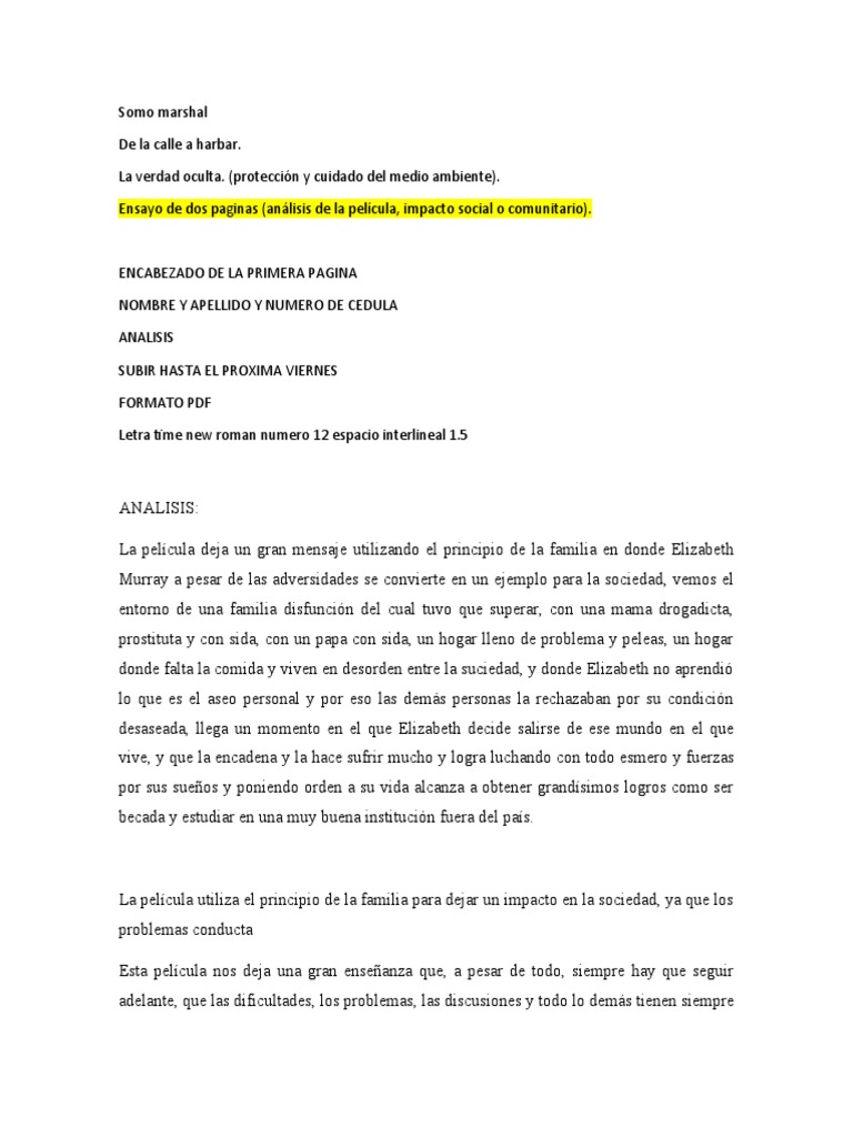Analisis de La Pelicula | PDF | Las emociones