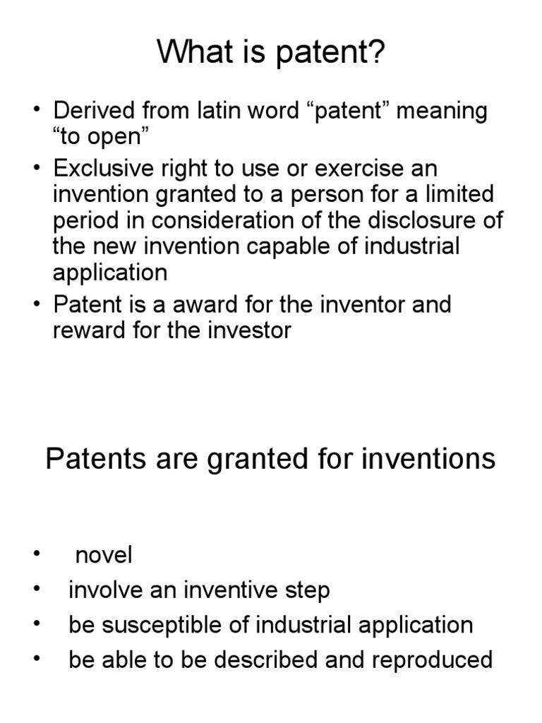 Patent meaning store