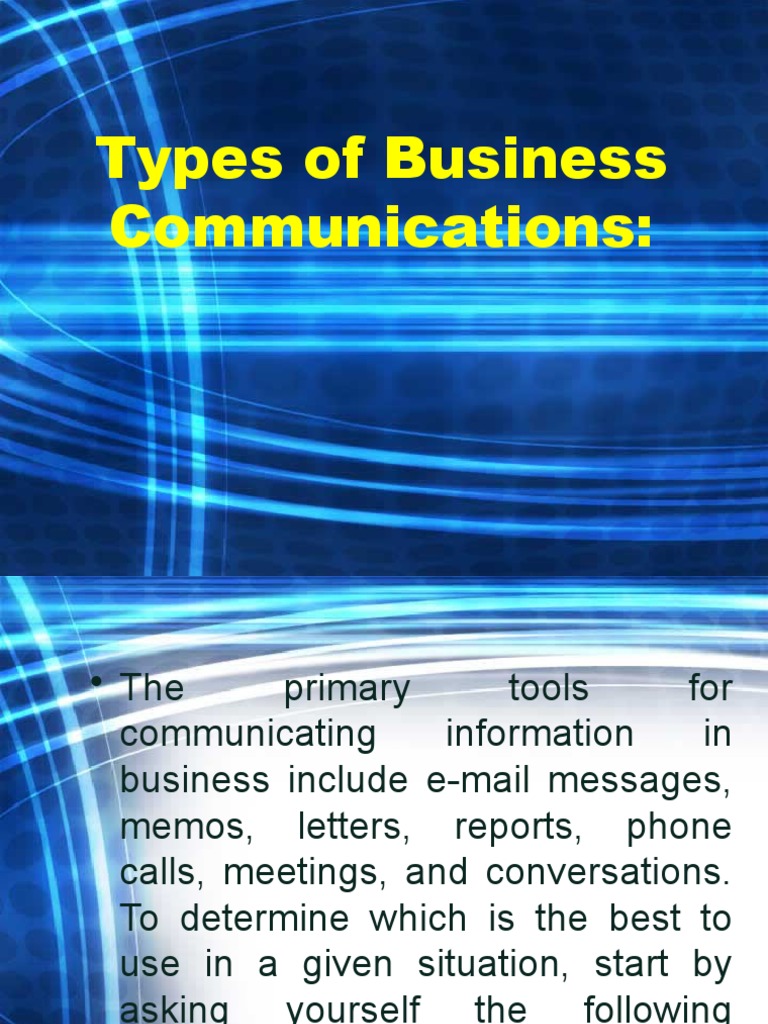 Business Communication Methods Explained | PDF | Conversation ...