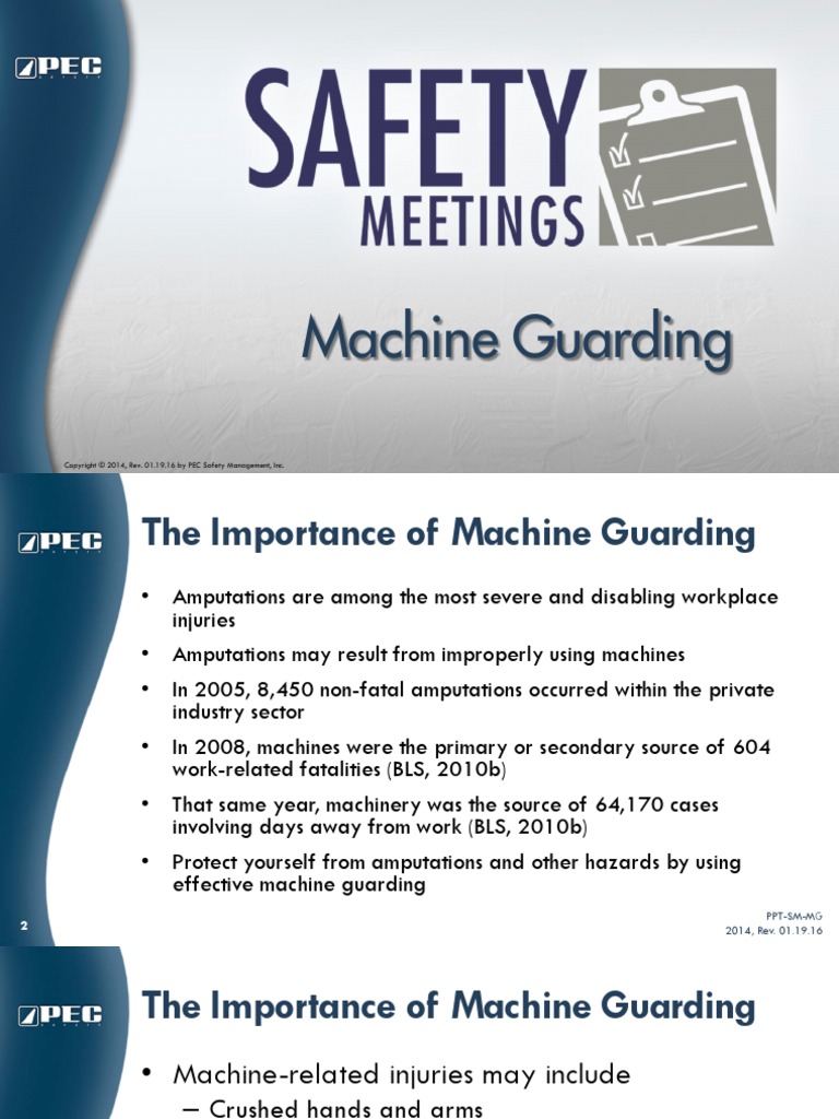 2014 04 Machine Guarding Presentation | PDF | Personal Protective ...