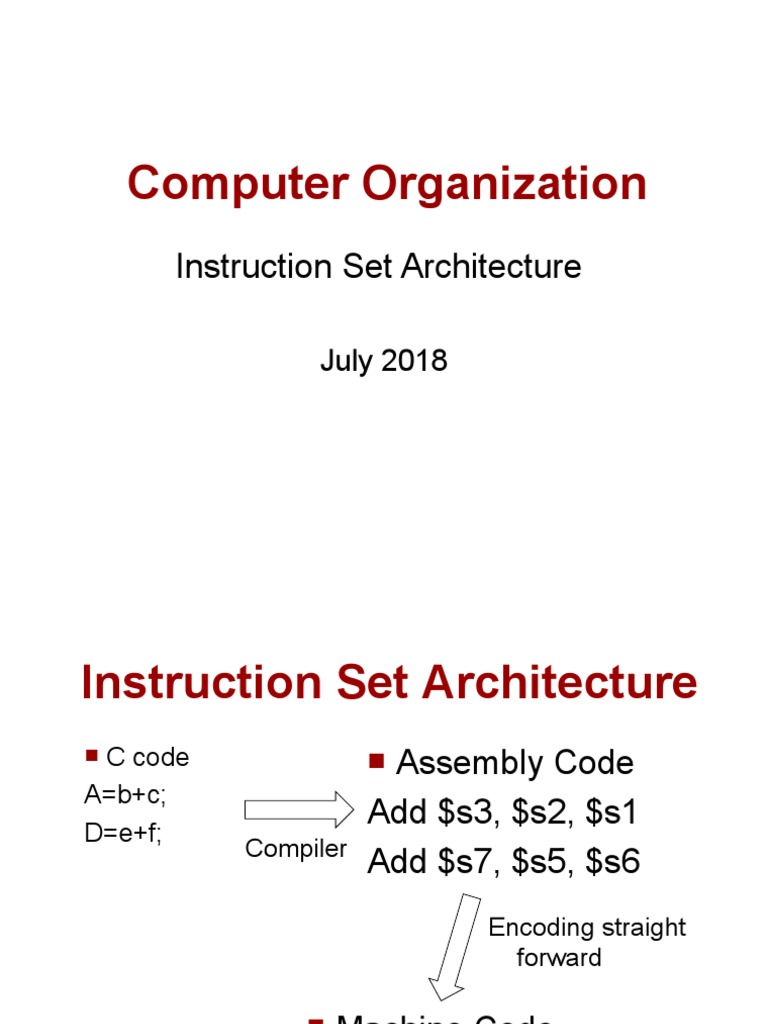 Computer Organization: Instruction Set Architecture | PDF | Central Processing Unit | Computer ...