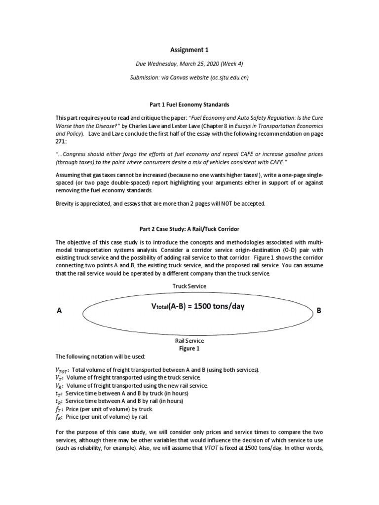Assignment 1: Part 1 Fuel Economy Standards | PDF | Economics | Economies