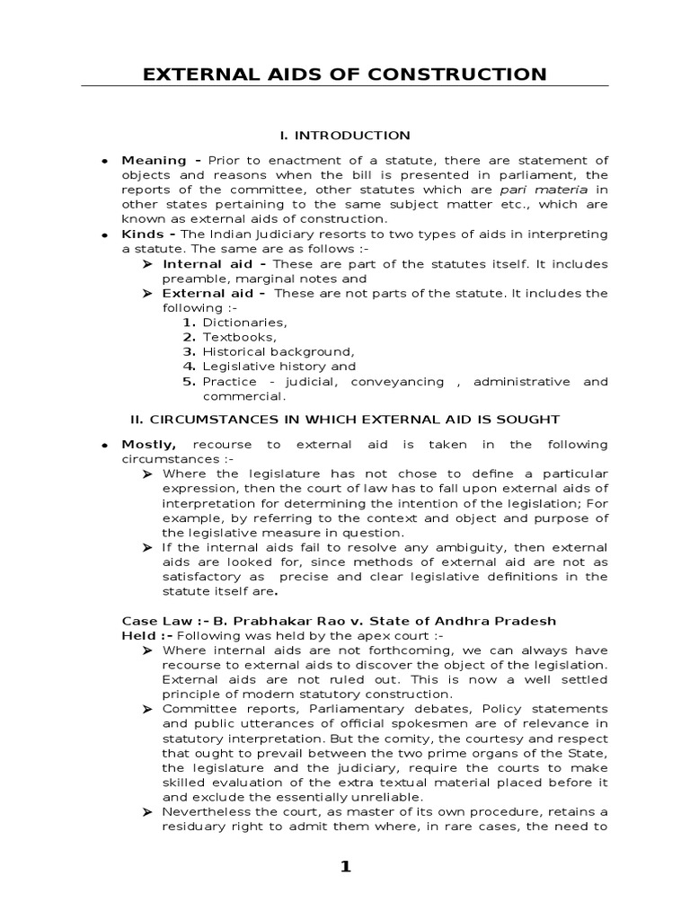 External Aids of Construction | PDF | Precedent | Statutory Interpretation