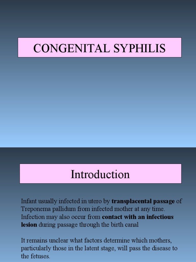 Congenital Syphilis | PDF | Infection | Fetus