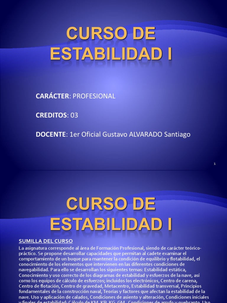 Curso de Estabilidad de Buques | PDF | Buques | Embarcación