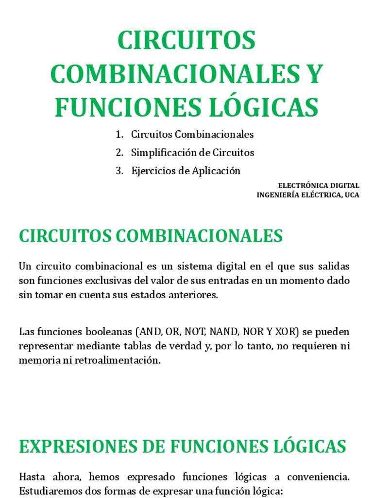 Circuitos Combinacionales y Funciones Lógicas | PDF | Puerta lógica | Lógica