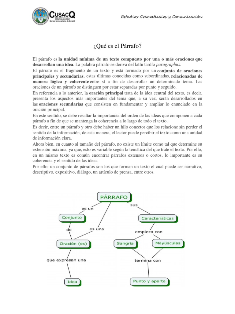 Qué Es El Párrafo | PDF | Párrafo | Oración (Lingüística)