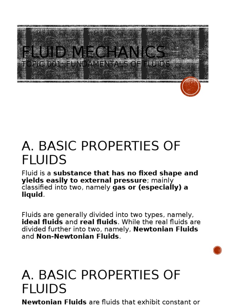 Fluid Mechanics: Topic 001: Fundamentals of Fluids | PDF | Density ...