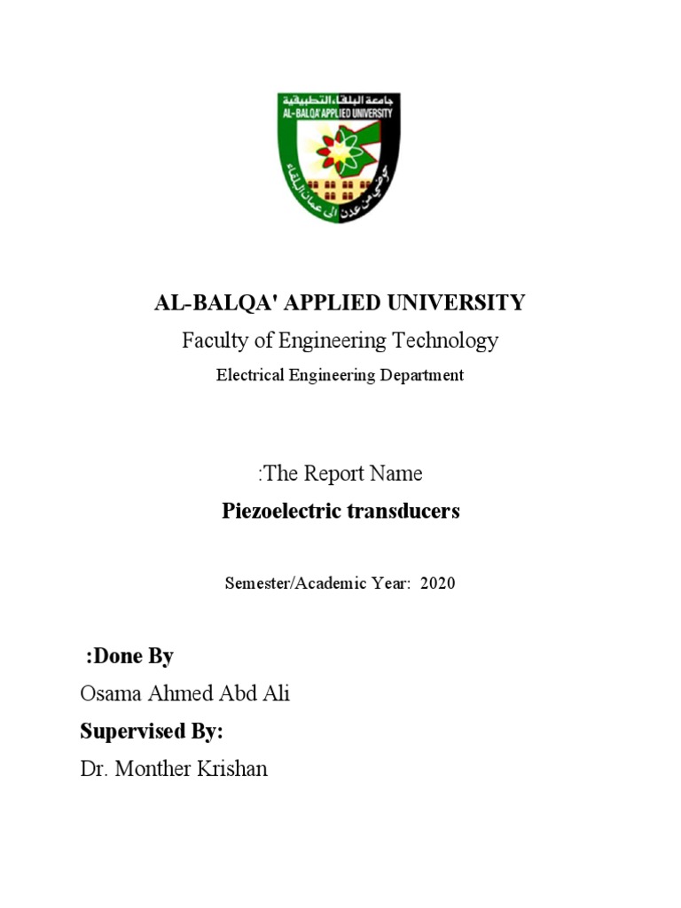 Piezo Electric Transducer Report | PDF | Piezoelectricity | Physics