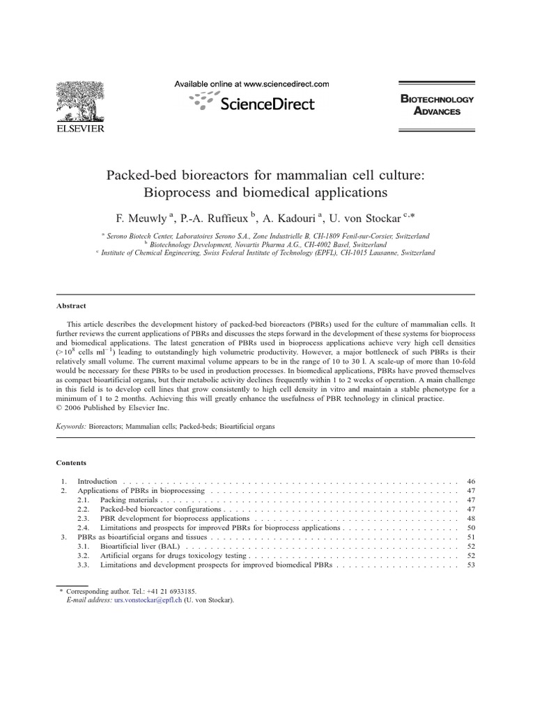 Pack Bed Bioreactors | PDF | Porosity | Cell Culture