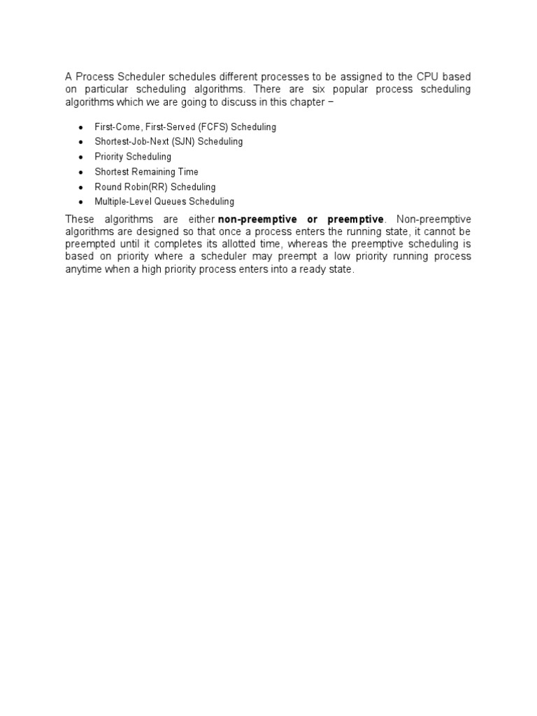 Scheduling Algorithms | PDF