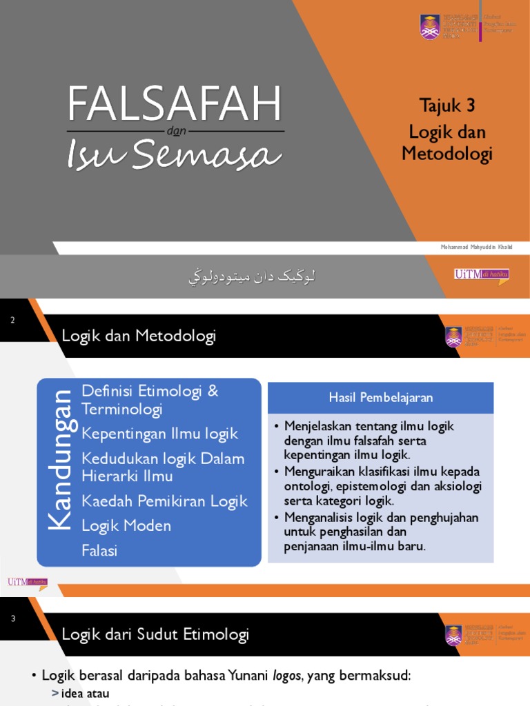 CTU552 Tajuk 3 Logik Dan Metodologi | PDF