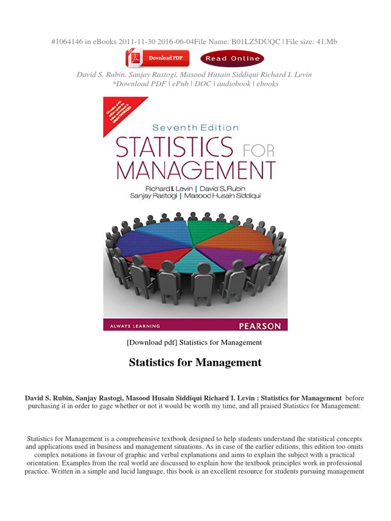 Statistics For Management | PDF