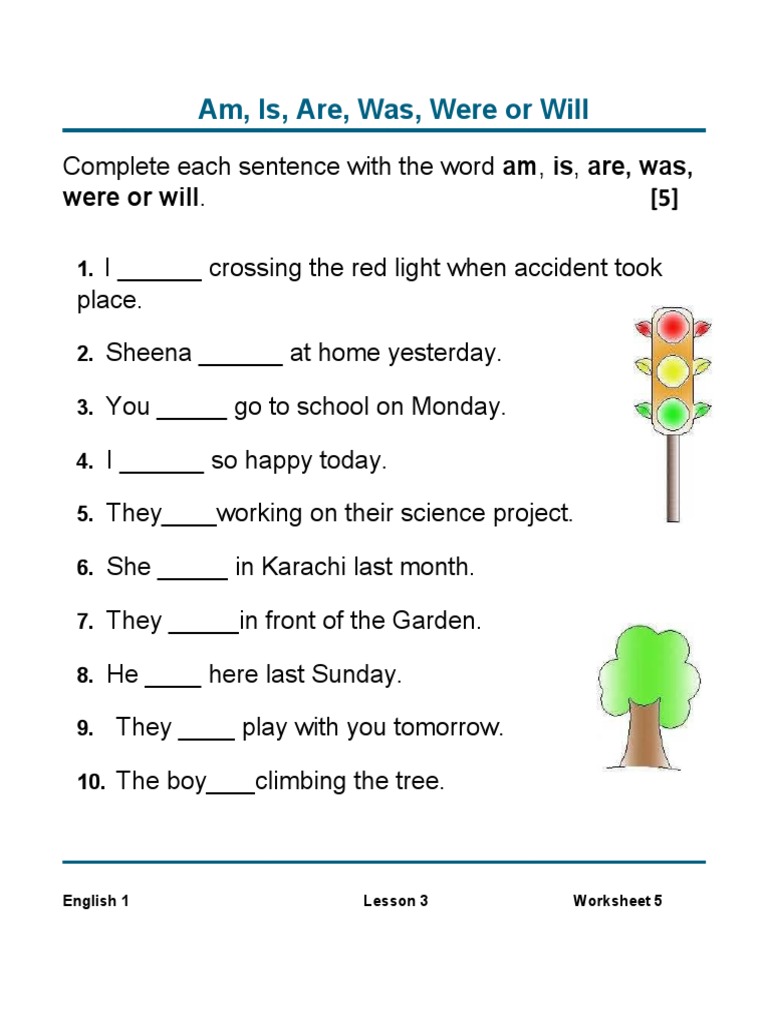 Is, Am, Are, Was, Were Worksheet | PDF