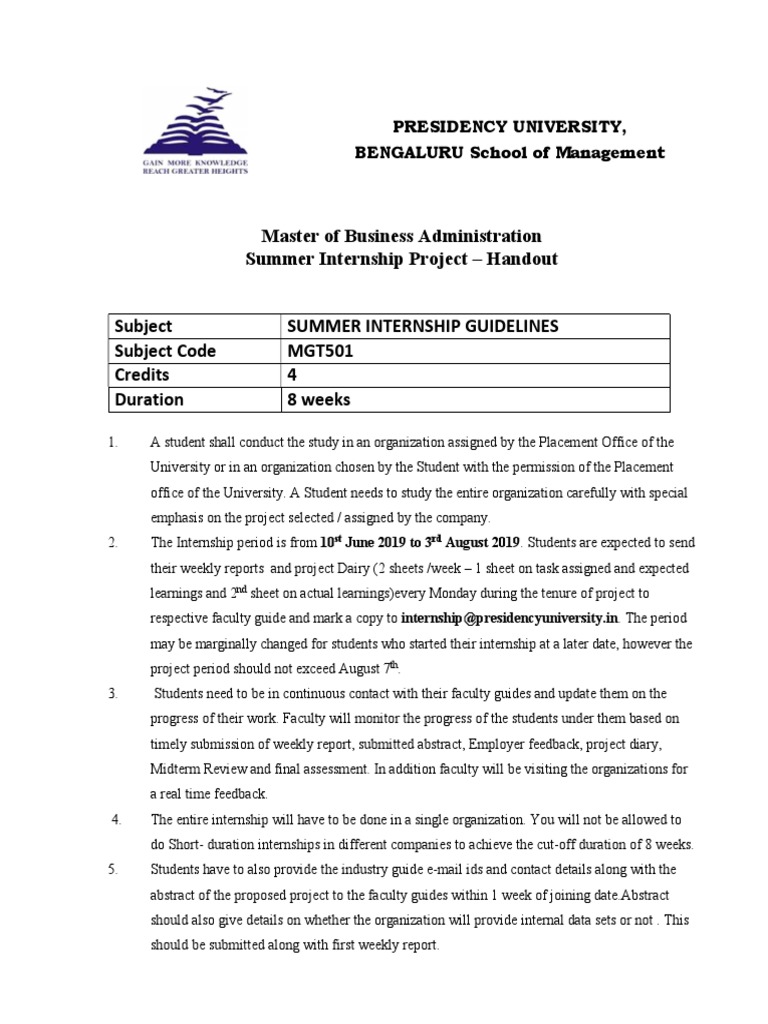 SI Handout | PDF | Internship | Job Hunting