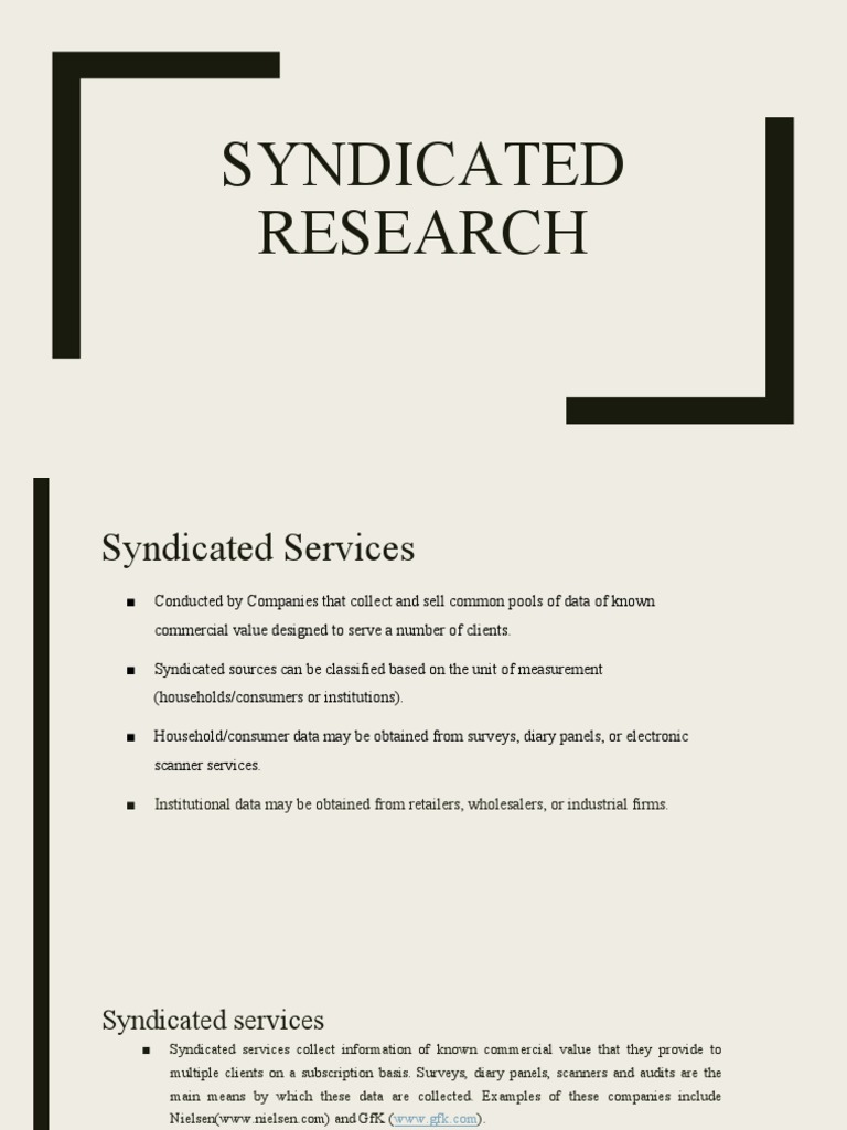Syndicated Research PDF | PDF | Market (Economics) | Business Economics