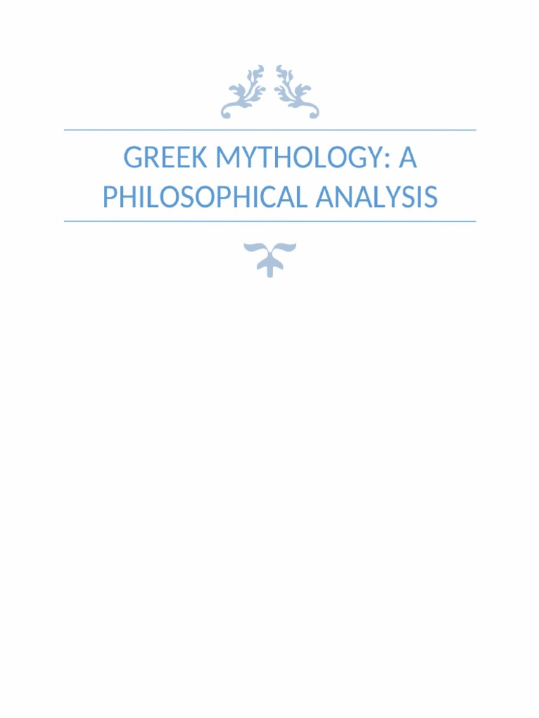 Greek Mythology: A Philosophical Analysis | PDF | Greek Deities ...