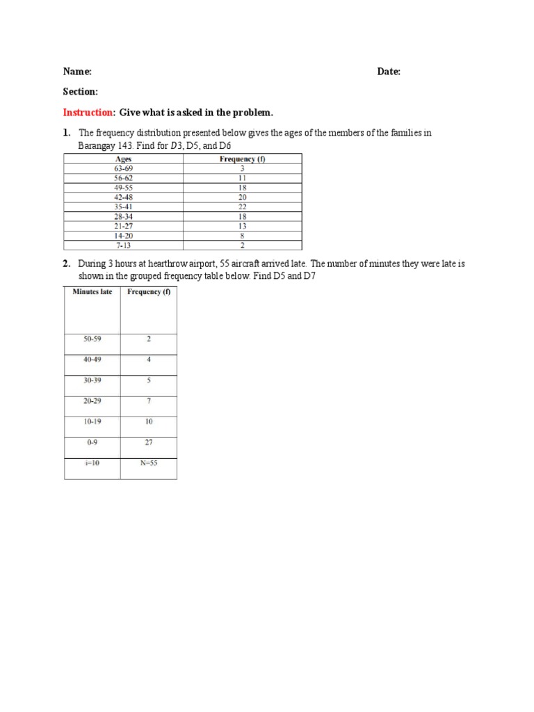Decile For Grouped Data Quiz | PDF