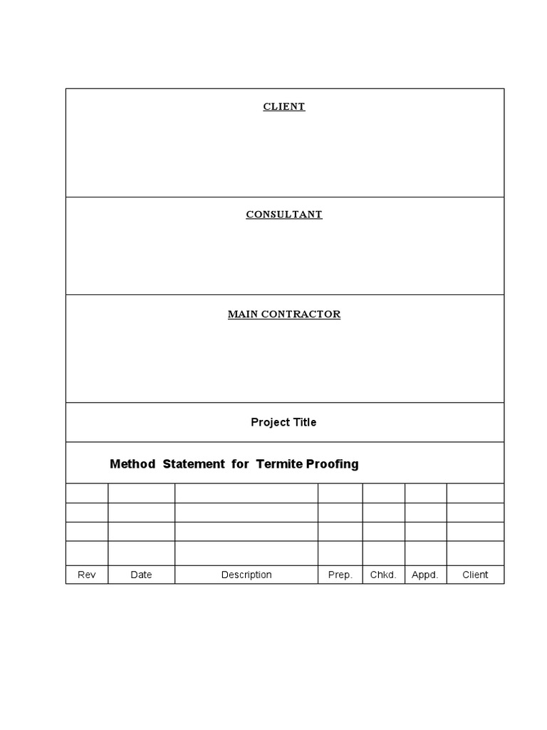 Method - Statement - For Termite Proofing | PDF | Quality Assurance ...