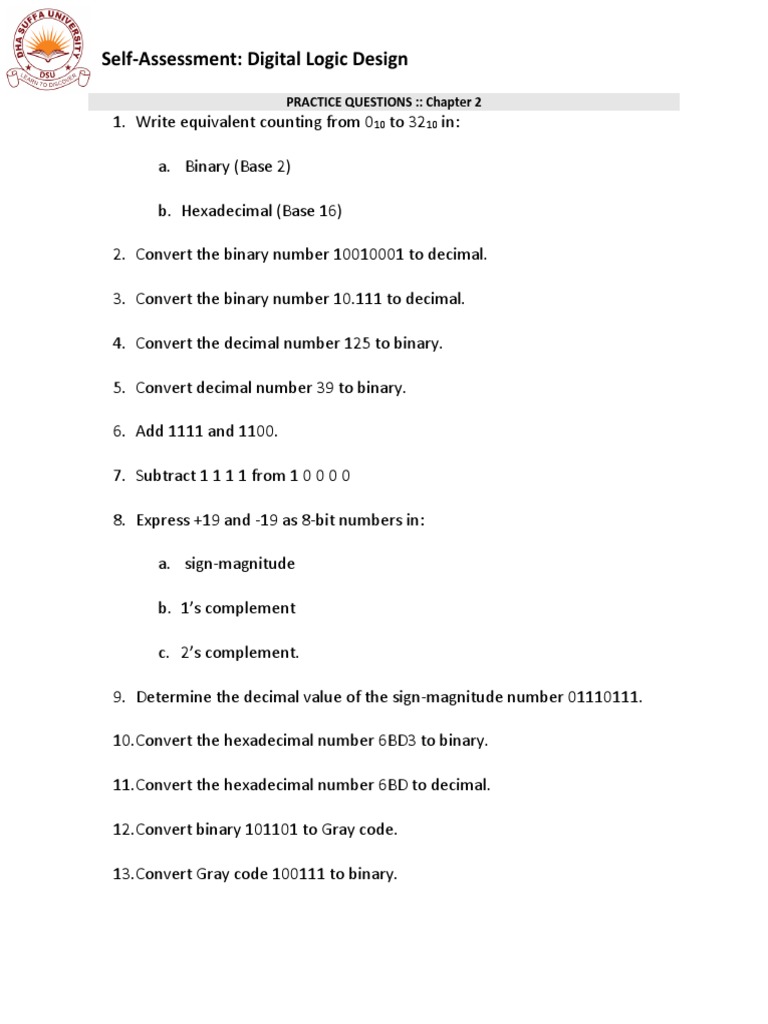DLD-CH2 Self Practice Questions