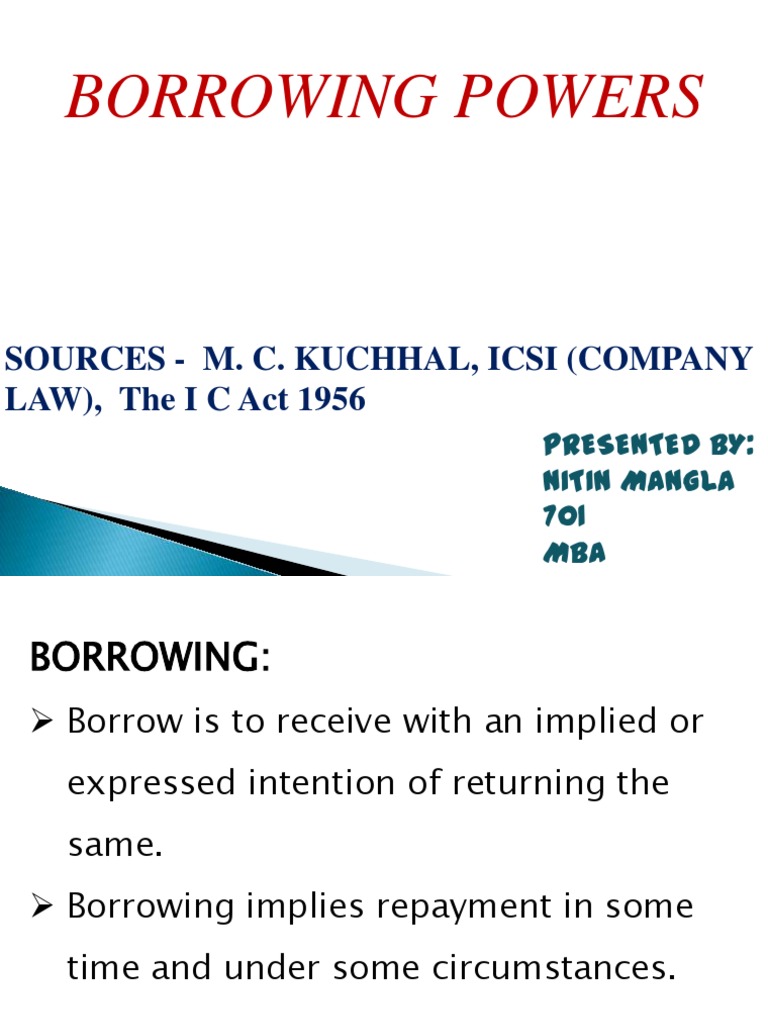 Borrowing Power of Company PDF | PDF | Loans | Debt