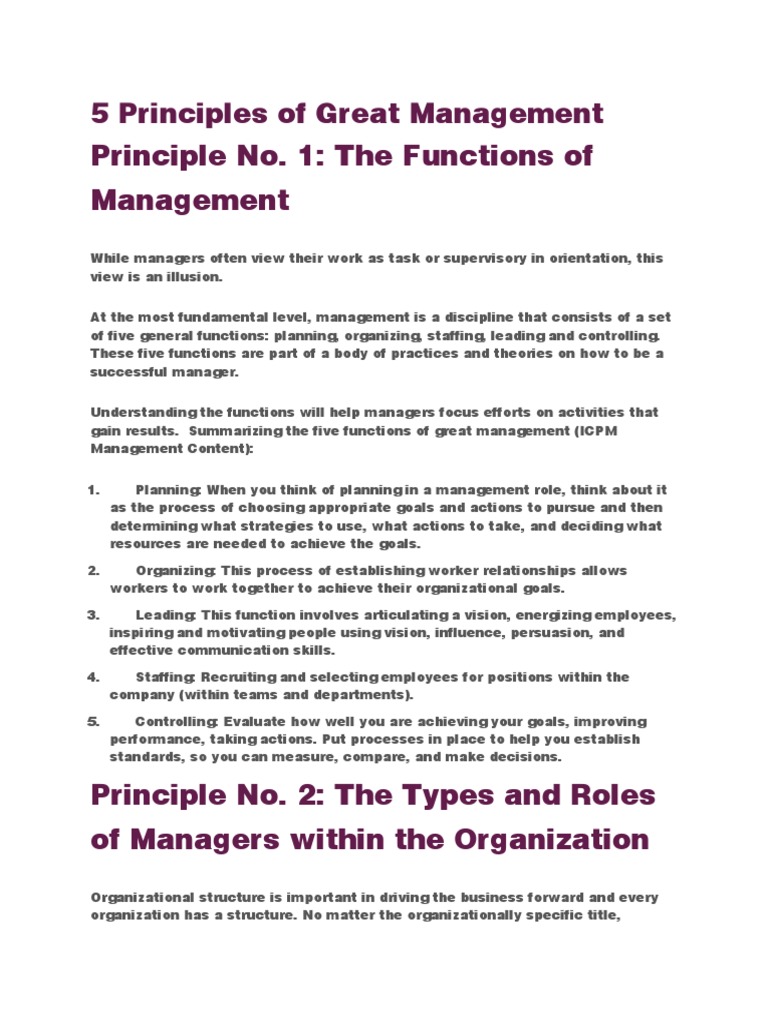 5 Principles of Great Management | PDF | Emotional Intelligence | Goal
