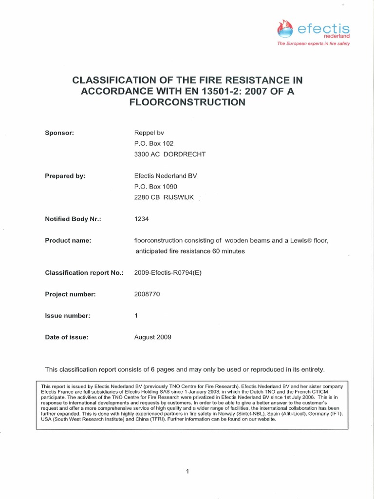 Lewis Efectis Classification of Fire Resistance en 13501 2 79 Min PDF | PDF